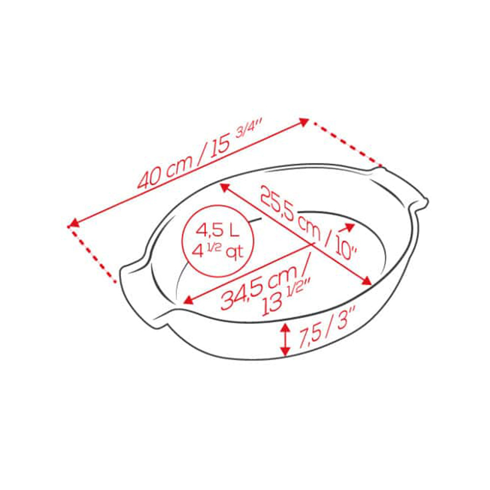 Plat à four ovale 40cm Appolia Peugeot - 3 coloris