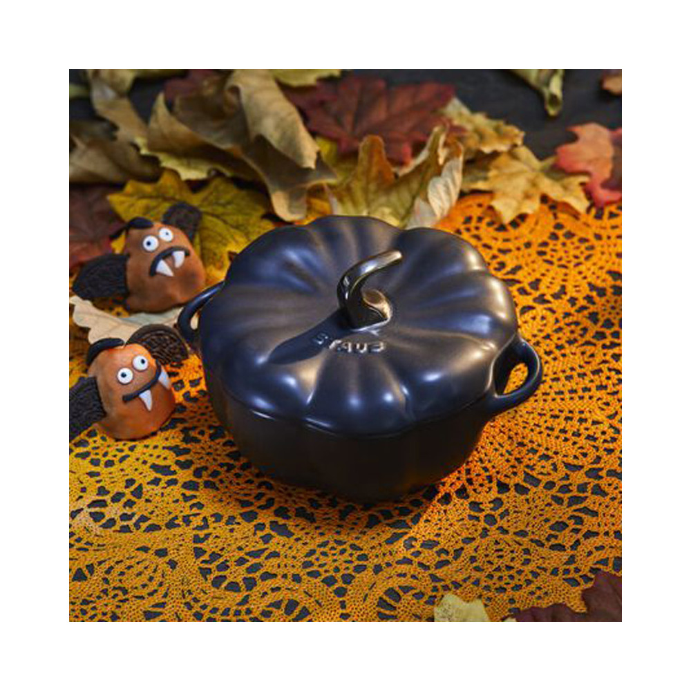 Mini cocotte Staub céramique Citrouille noire - 2 tailles