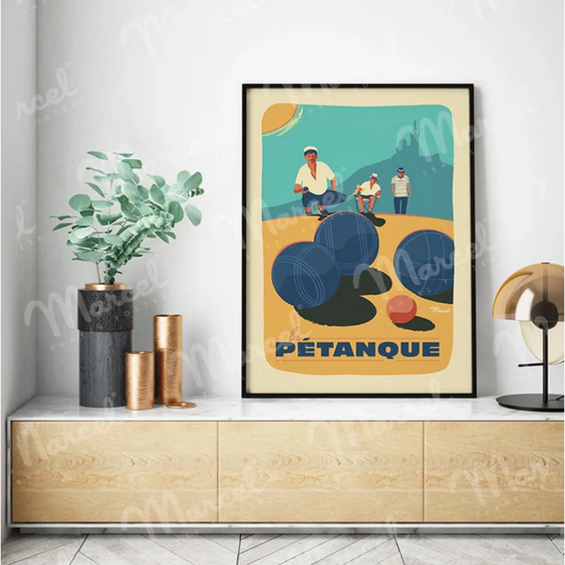 Affiche MARCEL TRAVEL POSTERS La Pétanque format 30x40cm